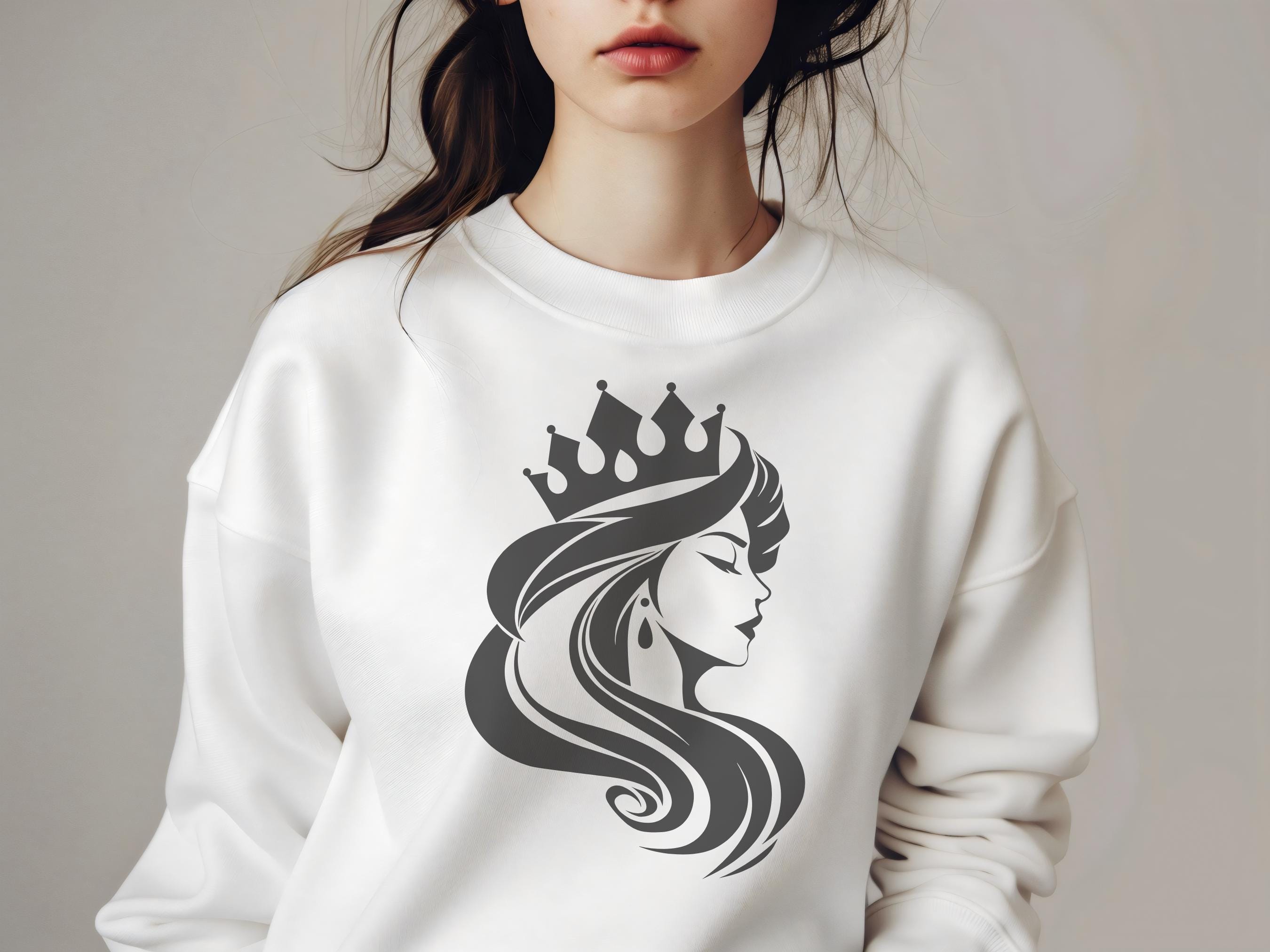 Princess Head SVG, Queen Silhouette Svg, Crown Woman Clipart, Queen SVG ...