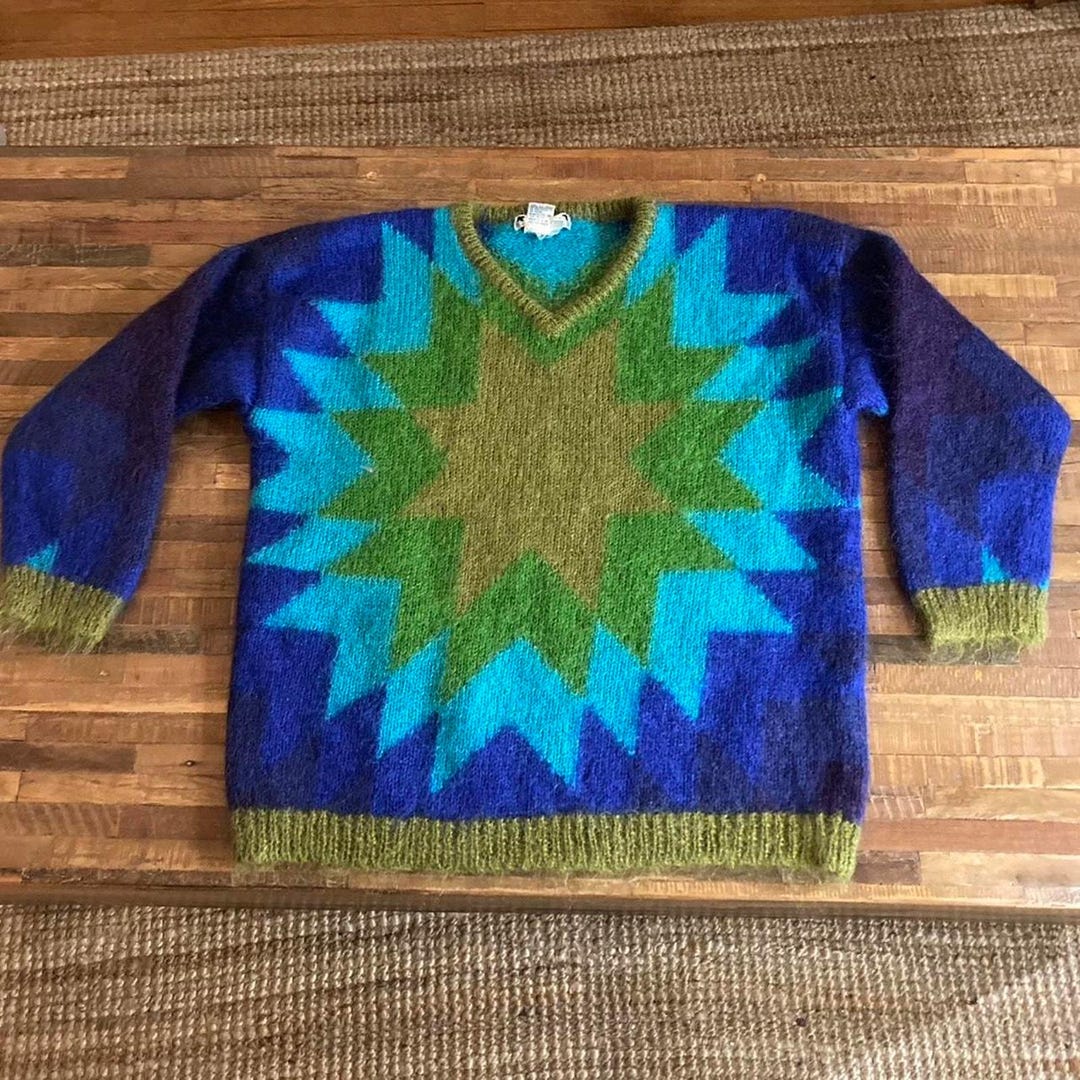 Vintage Kikit Sweater Mohair Sweater, Colorburst - Etsy