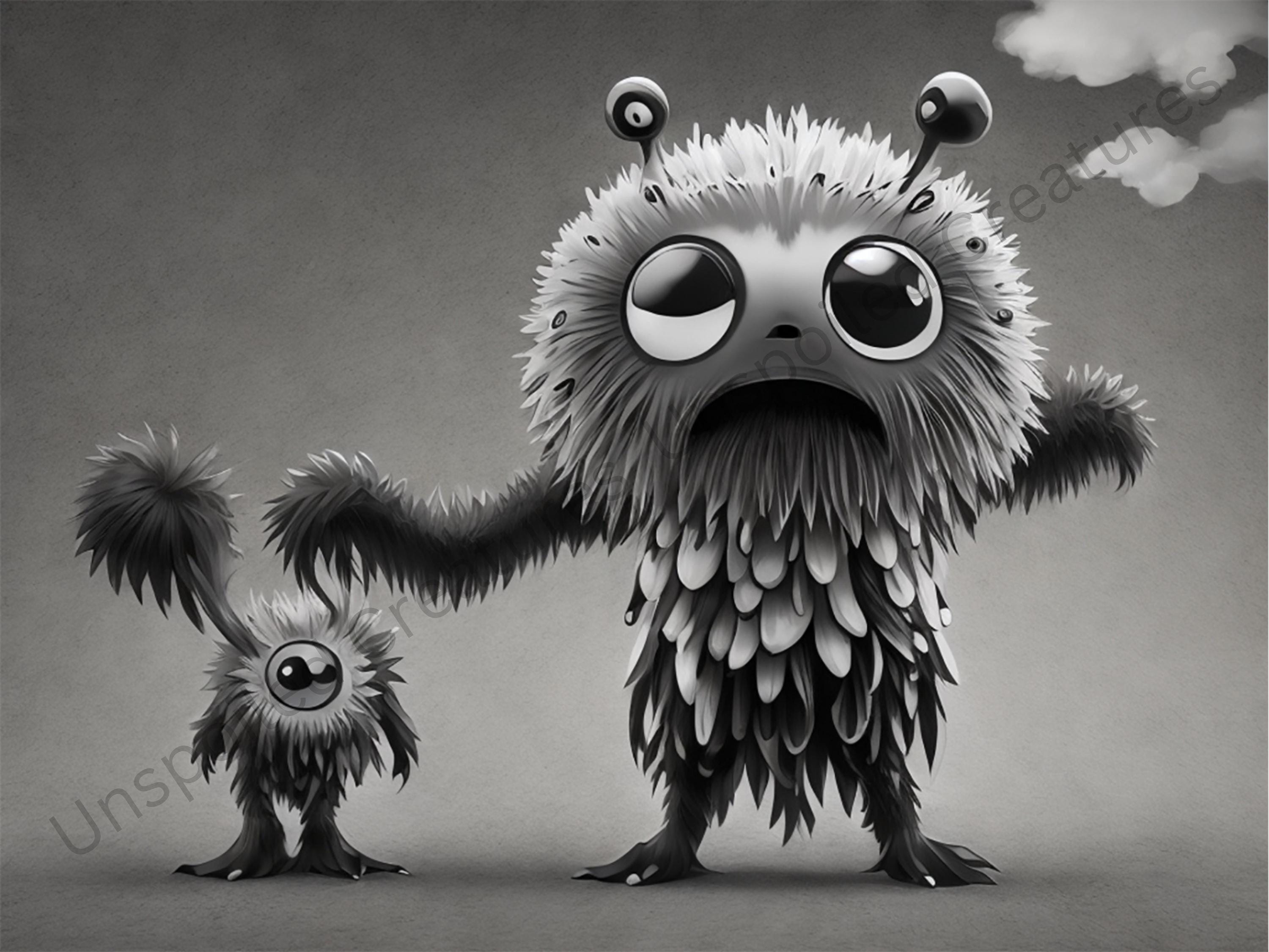 Spirit Creatures2, Digital Art, Instant Download PNG/JPG, Wall Art ...