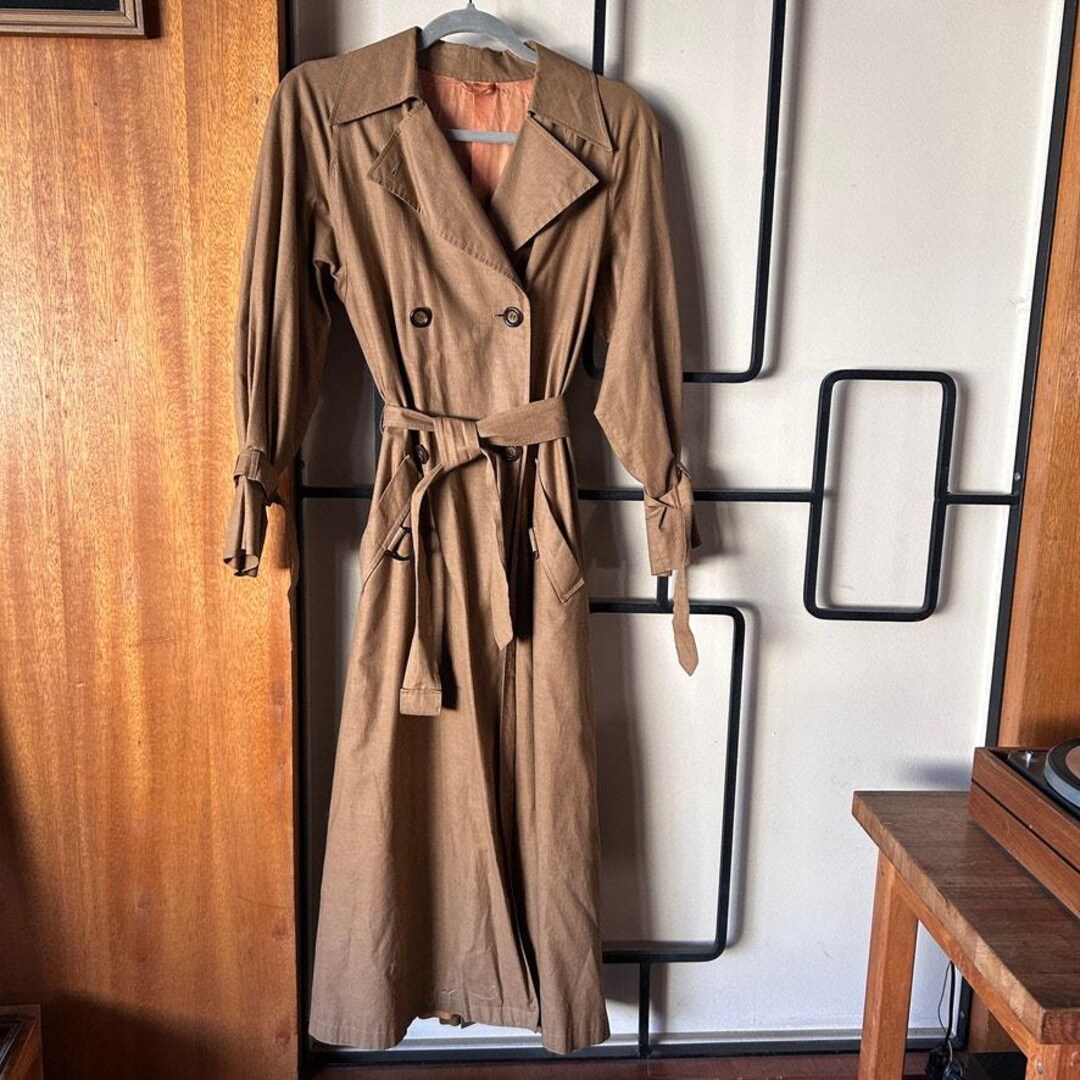 Rare 1970s Alan Austin Co. Italian Pinstripe Trench Coat – Double ...