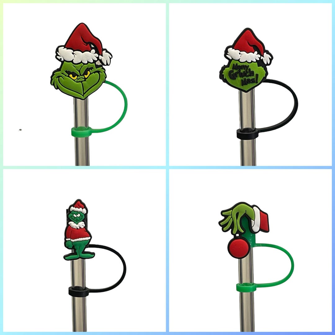 Grinch Straw Topper - Etsy