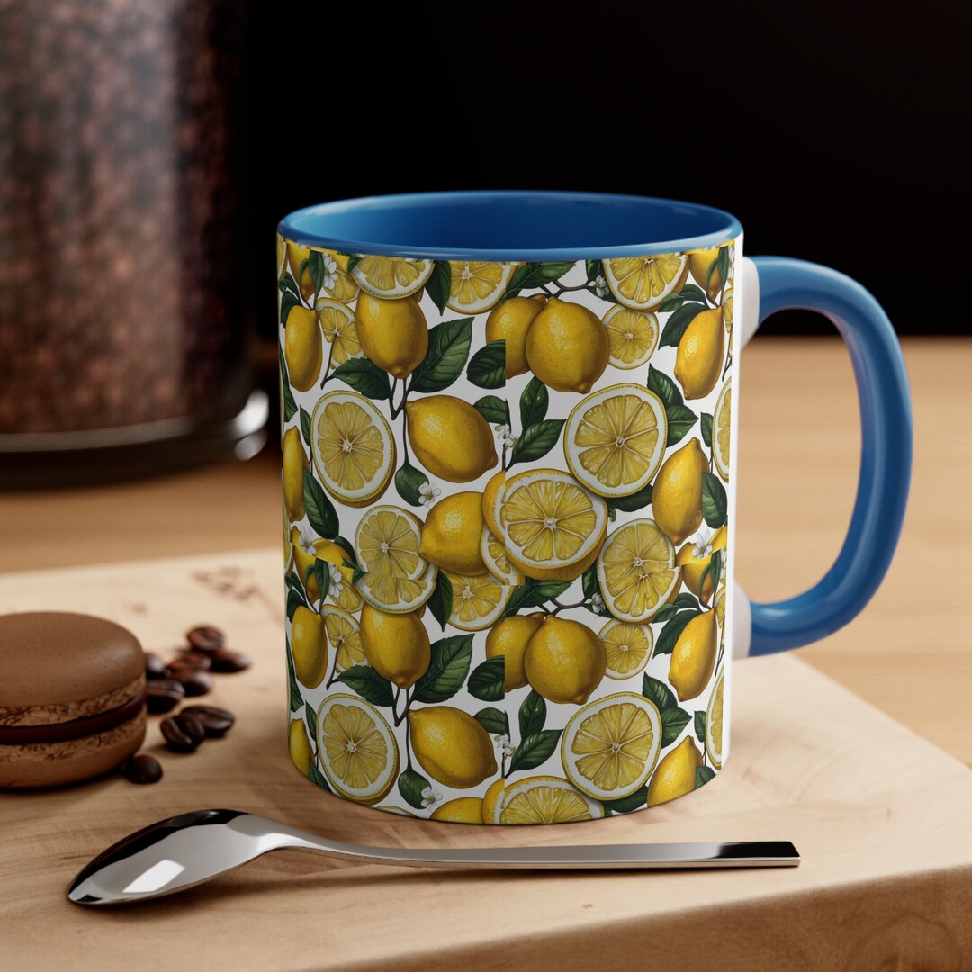 Lemon Yellow Lemons Cute Fruit Design Accent Coffee Mug, 11oz - Etsy