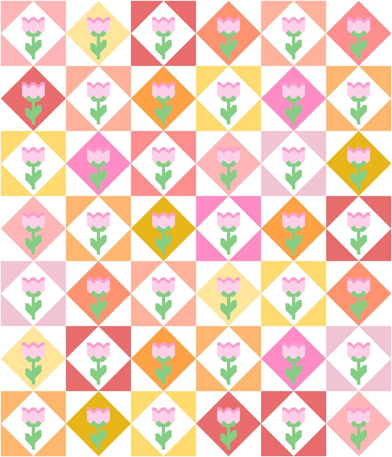 Tulip Trellis Quilt Pattern PDF - Etsy