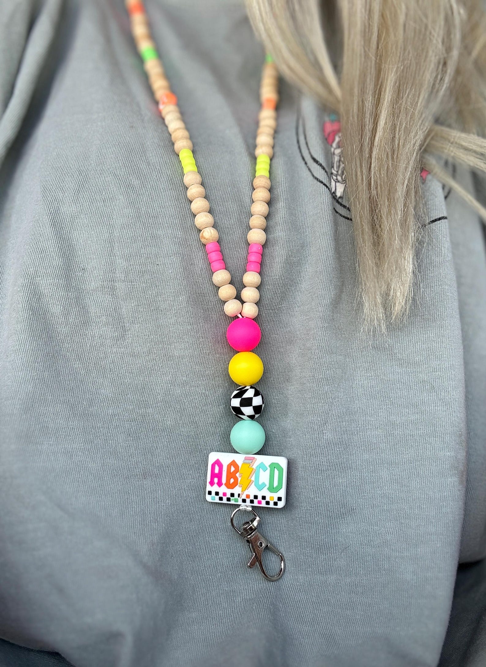 Teacher Lanyards Badge Holderteacher Gift ABCD Lanyard Necklaceteacher ...