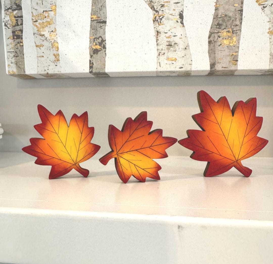 Wooden Fall Leaves, Tier Tray Decor, Wooden Leaves, Fall Decor ...