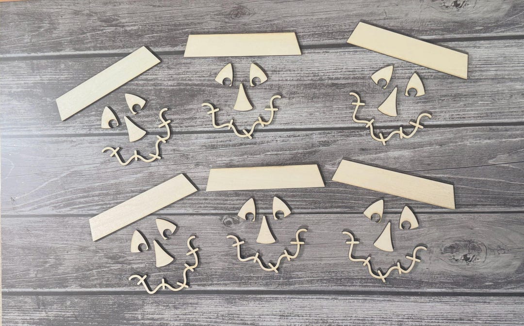 Laser Cut Scarecrow Face, Set of 6, Fqce With Hat Brim + Placement ...