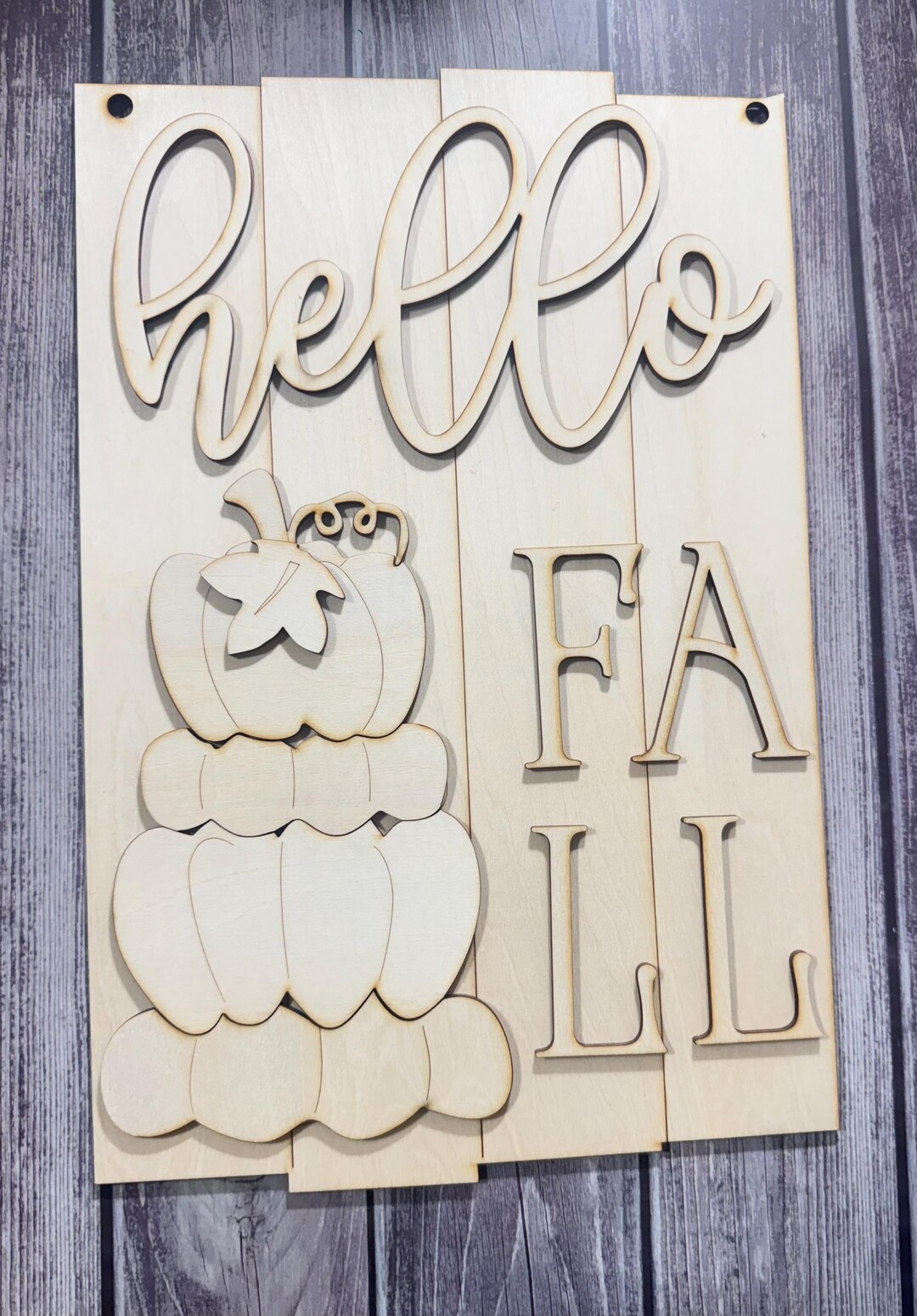 DIY Hello Fall Door Hanger Blank: Unfinished Laser Cut Birch Wood - Etsy