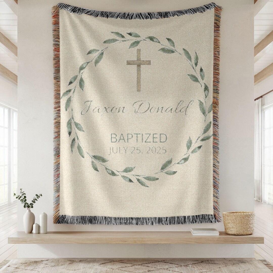 Personalized Baptism Baby Blanket, Baptism Christening Blanket for Boy ...