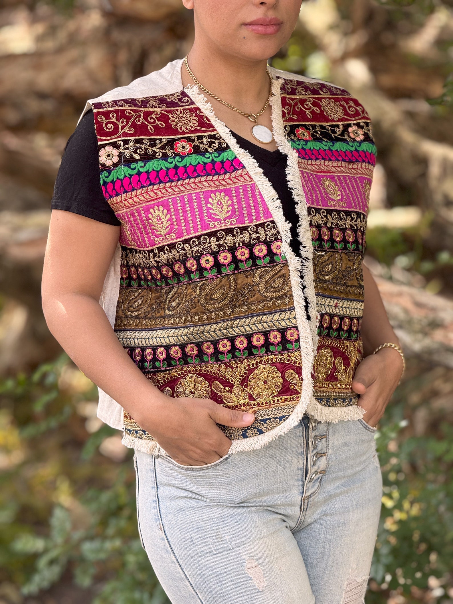 Traditional Persian Style Vest With Intricate Embroidery Handmade ...