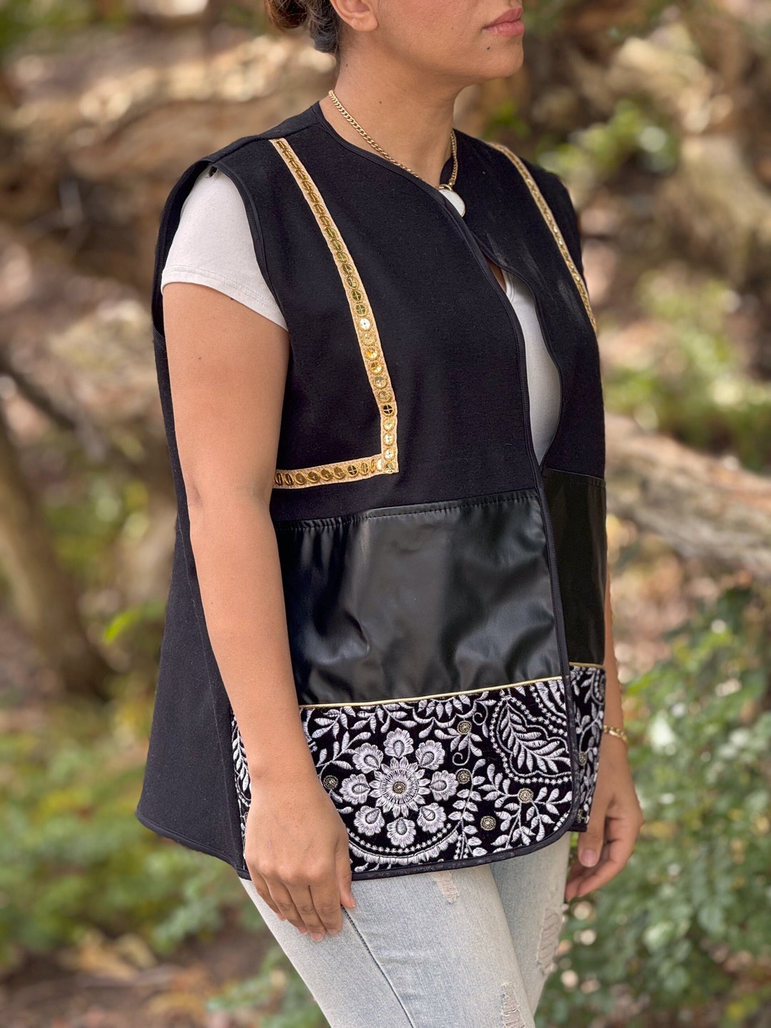 Traditional Persian Style Vest With Cotton and , Leather Handmade ...