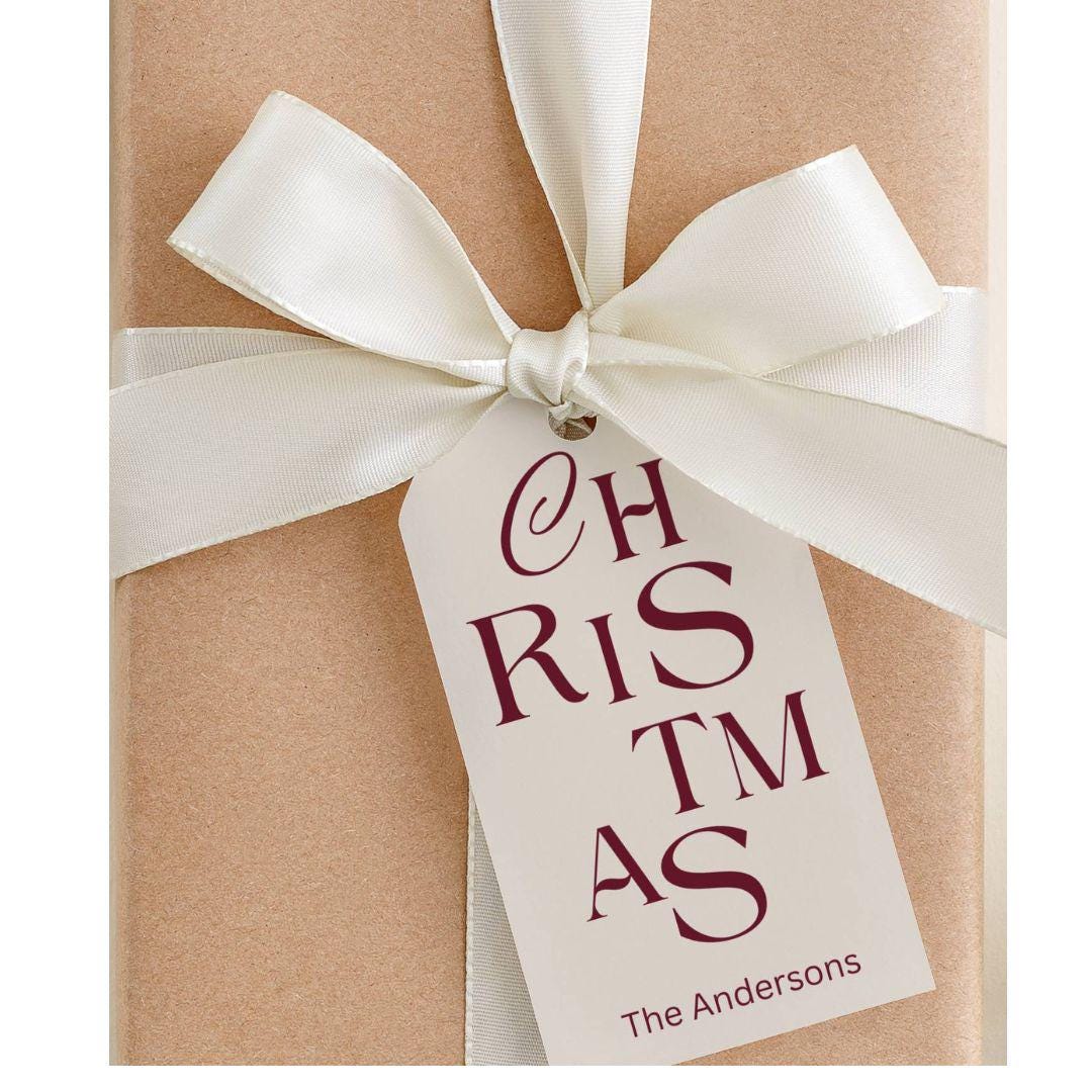 Printable Christmas Gift Tag Christmas Personalized Gift Tags Editable ...