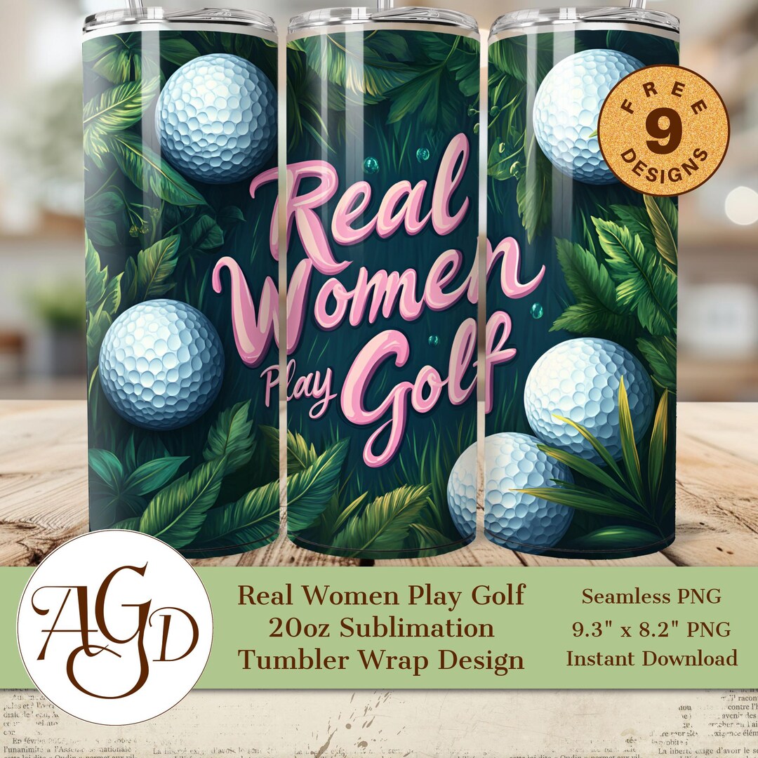 Women Golf Tumbler Wrap 20 Oz Skinny Tumbler Real Women Play Golf ...
