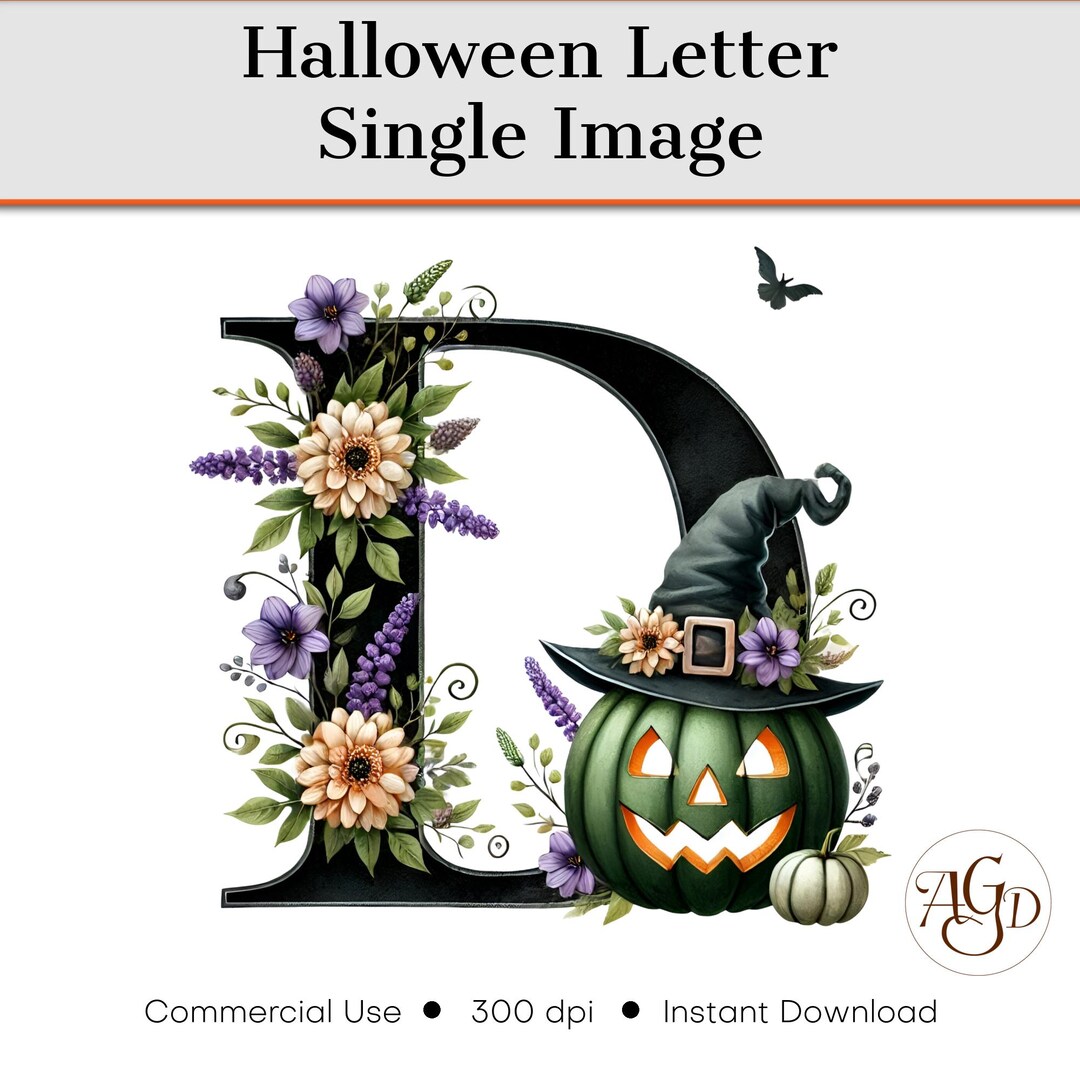 Halloween Alphabet Letter D Clipart, Png, Digital Download, Junk ...