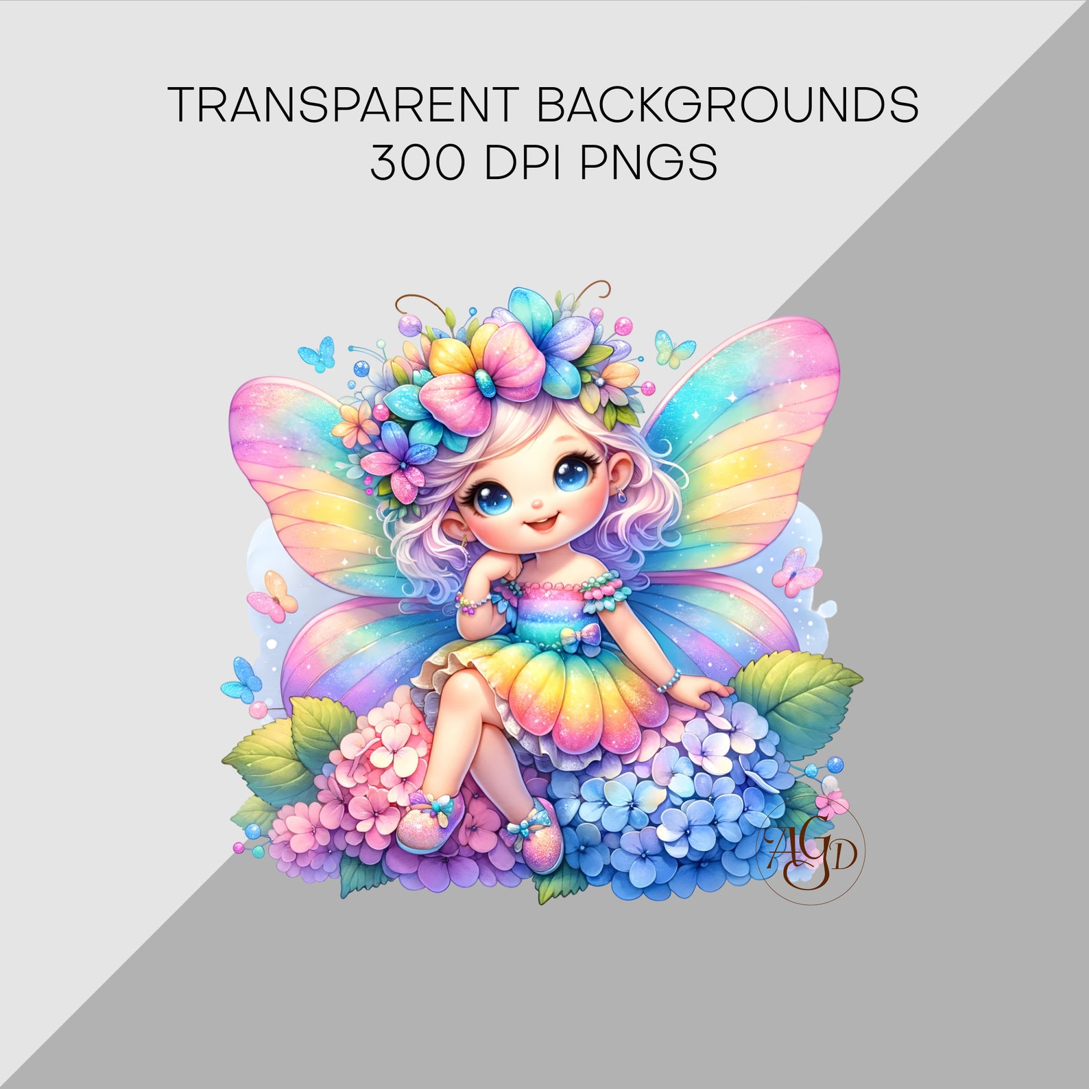 Rainbow Woodland Fairy Clipart, Commercial Use, Fairy Garden, Junk ...