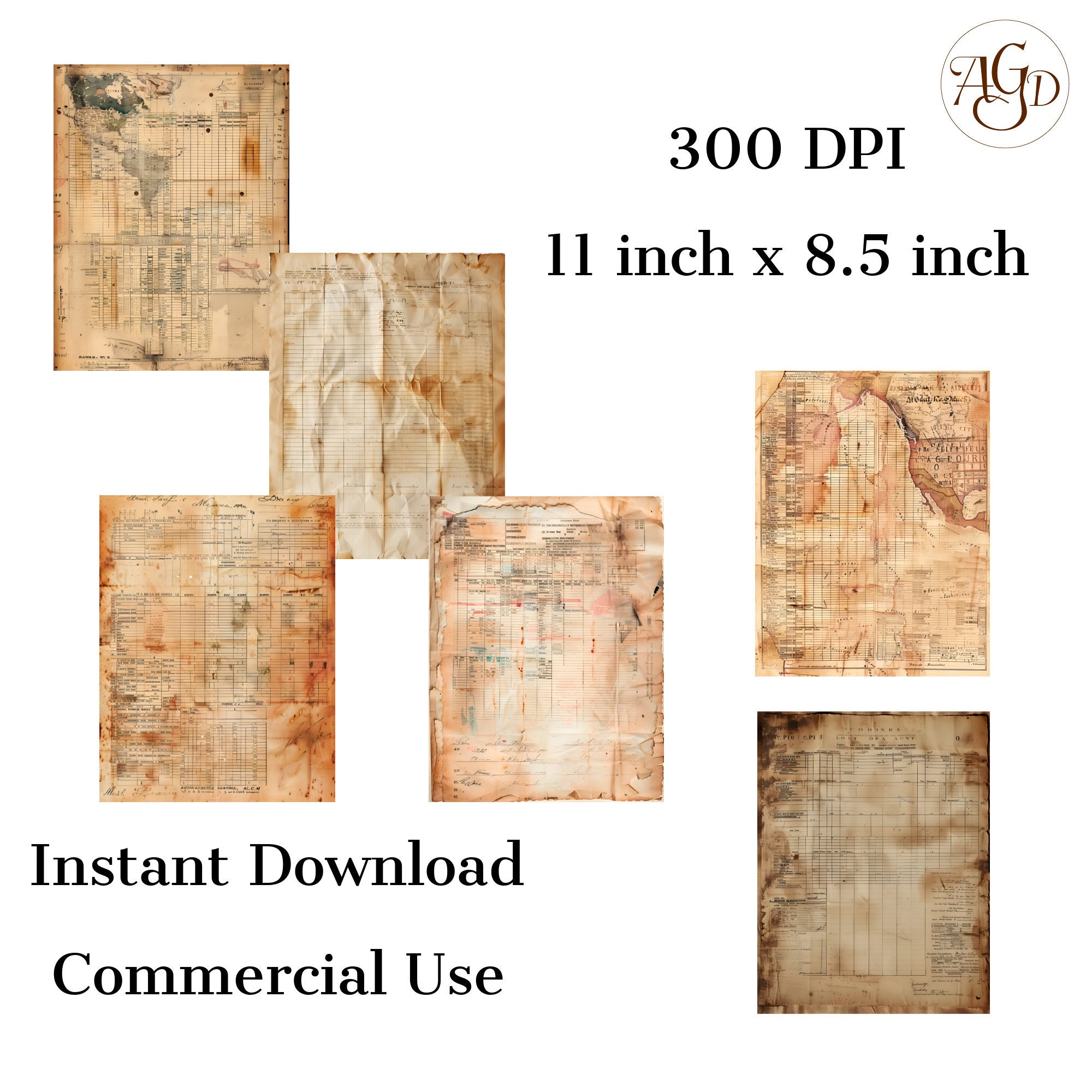 Vintage Census Junk Journal Paper, Grungy Paper, Notebook Paper, Junk ...