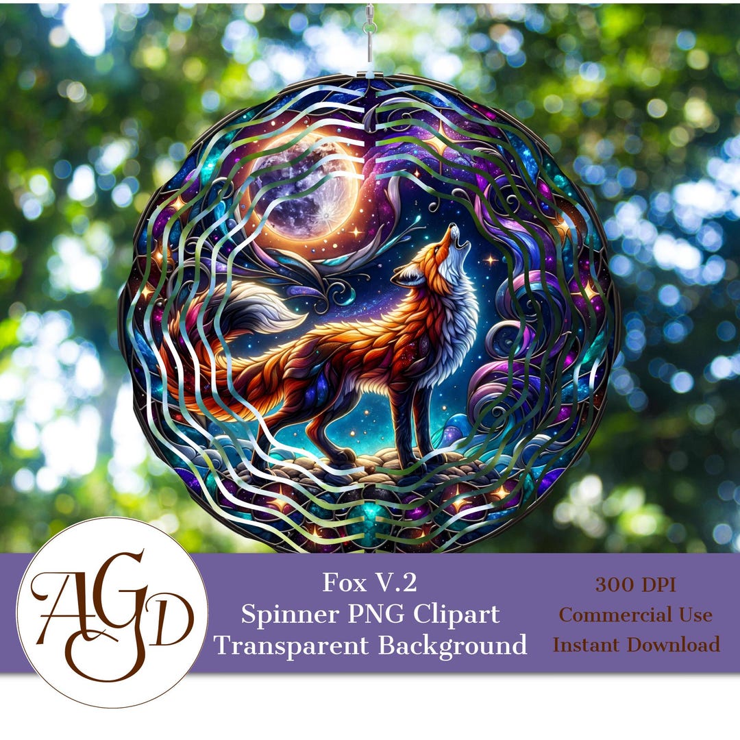 Howling Fox Sublimation PNG Design for Wind Spinner 300 DPI Commercial ...