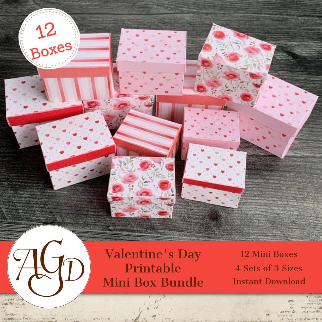 Valentine’s Day Printable Mini Boxes | Mini Junk Journal Boxes | Easy ...