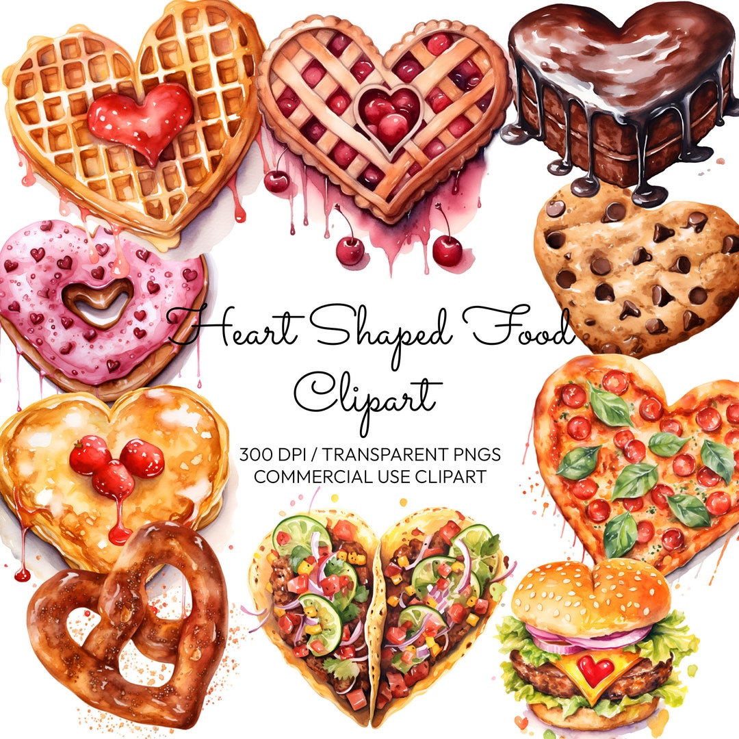 Heart Shaped Food Clipart, Clipart for Commercial Use, Heart Clipart ...