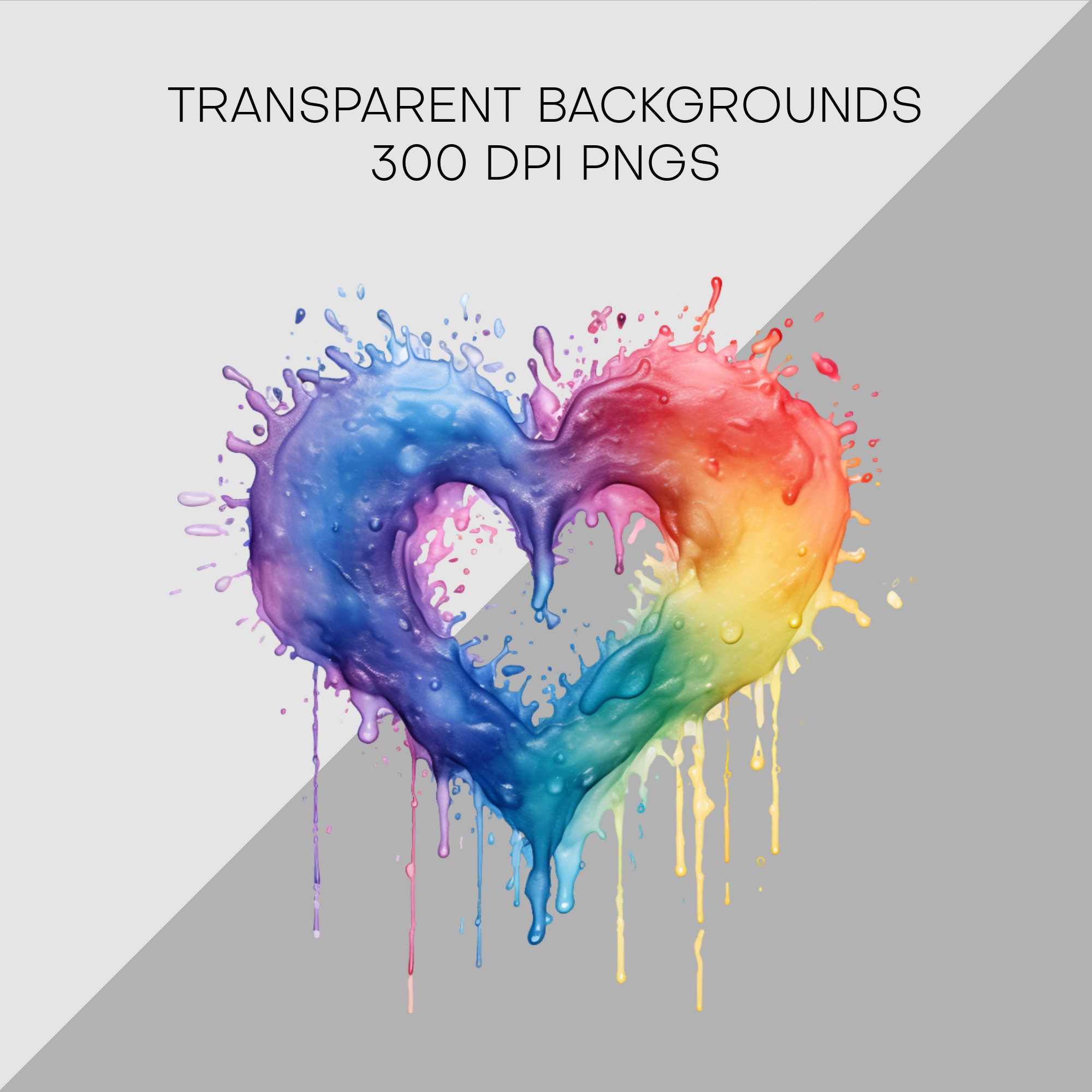 Watercolor Drip Hearts Clipart, Clipart for Commercial Use, Hearty ...