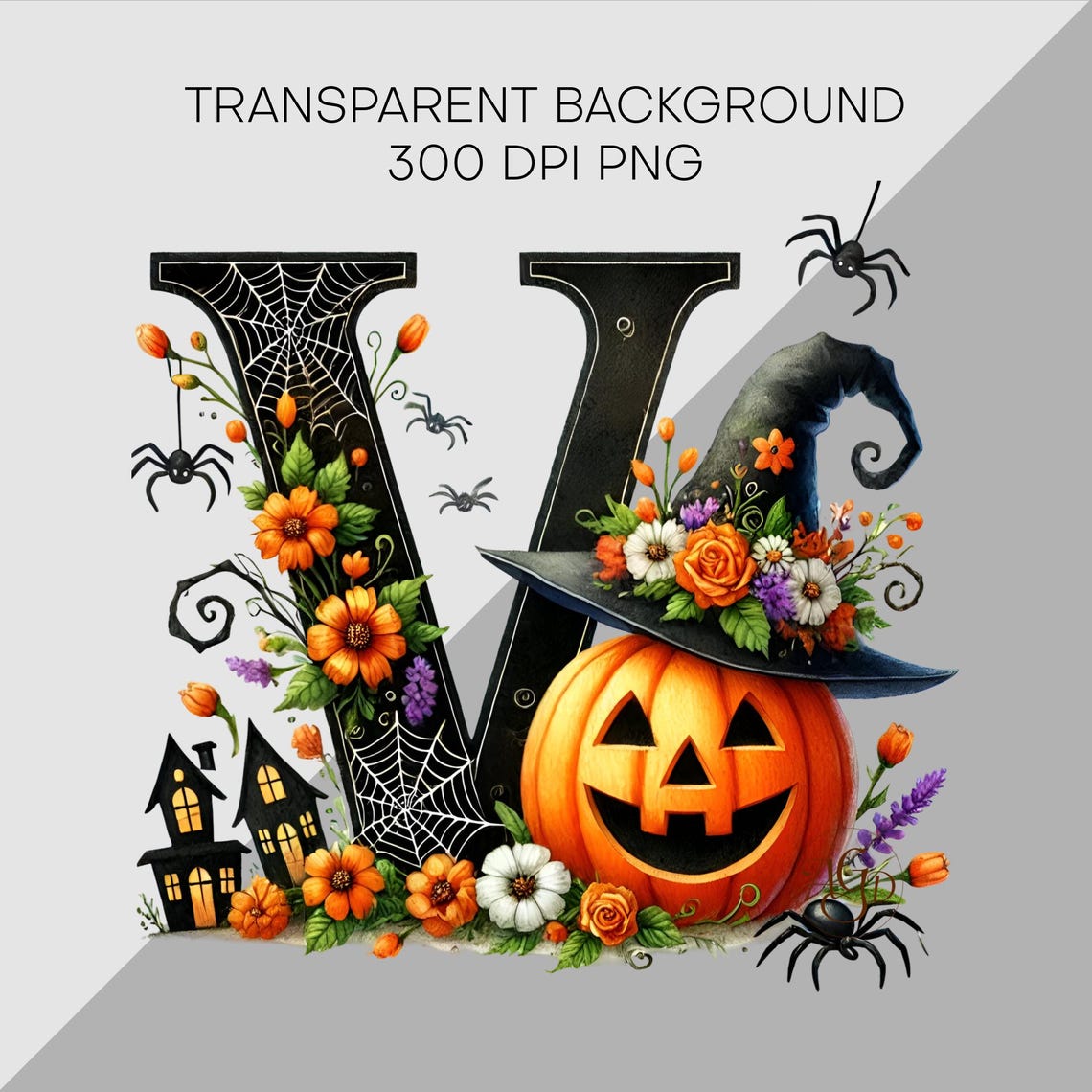 Halloween Alphabet Letters A-Z Clipart, Png, Digital Download, Junk ...