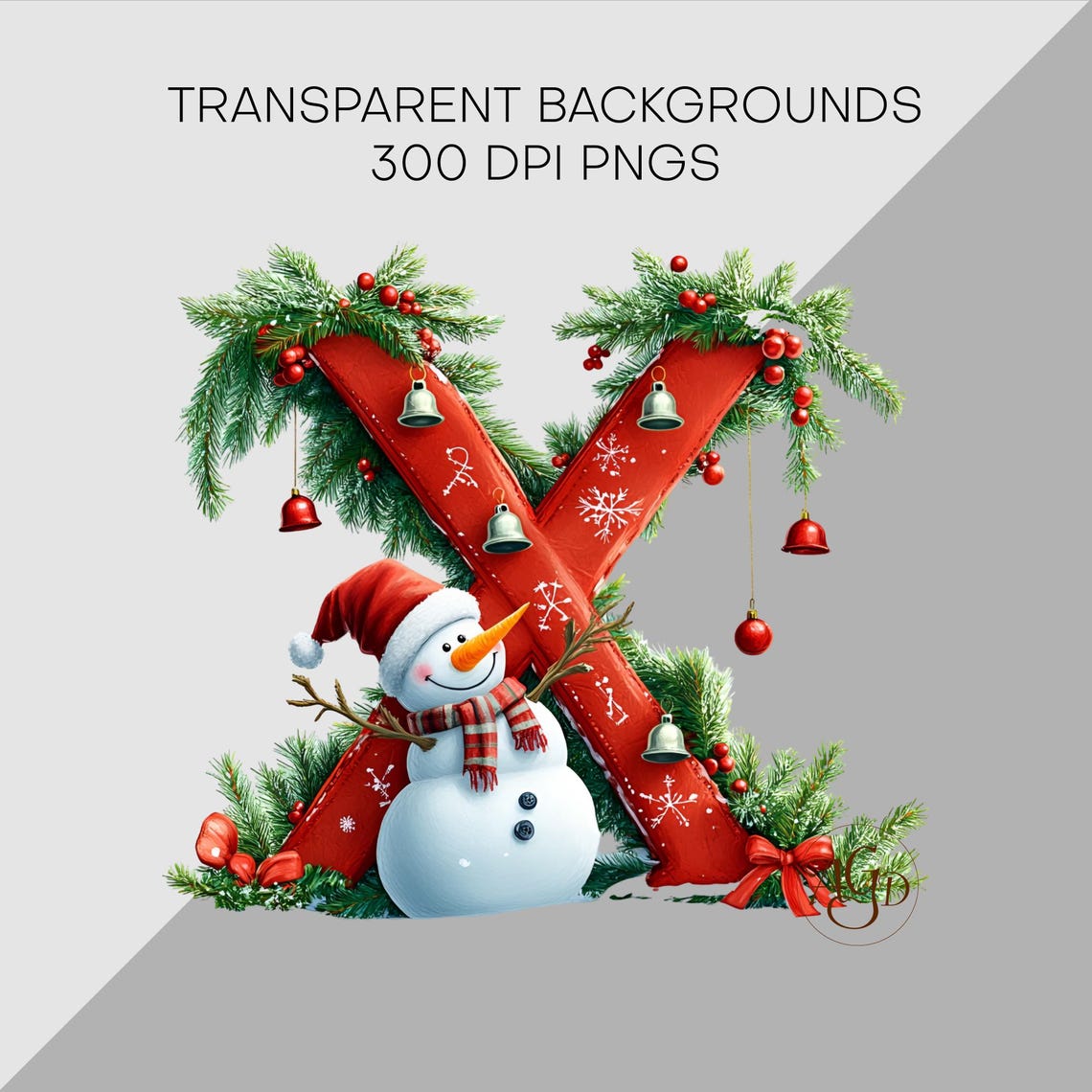 Christmas Alphabet Letters A-Z Clipart, Png, Digital Download, Junk ...