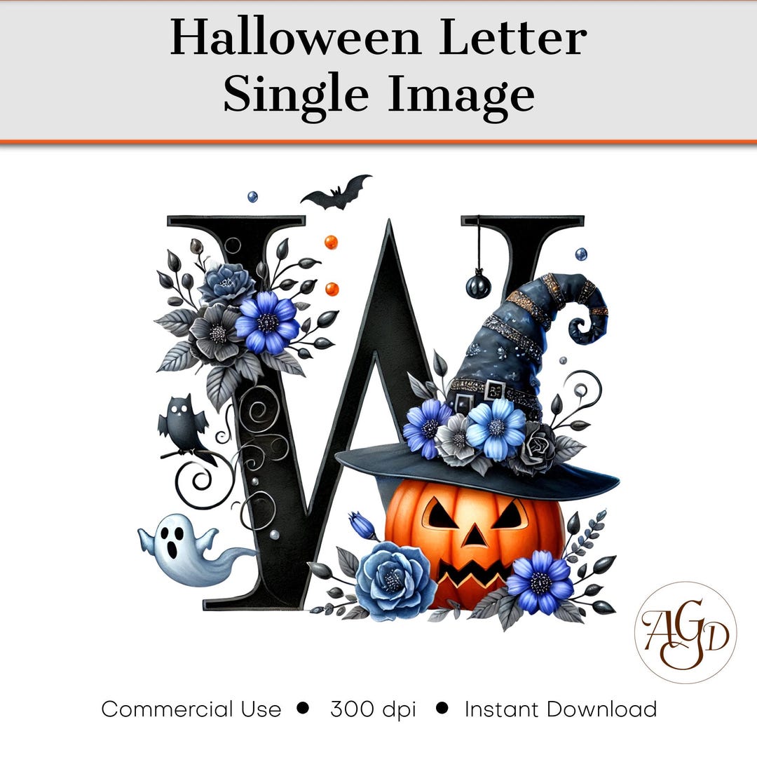 Halloween Alphabet Letter W Clipart, Png, Digital Download, Junk ...