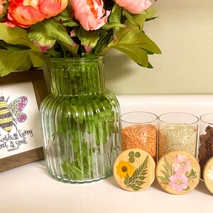 Pressed Flower Pantry Storage Container Kitchen Organization Coffee ...