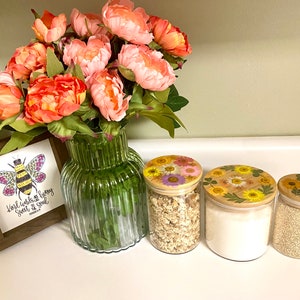 Pressed Flower Pantry Storage Container Kitchen Organization Coffee ...