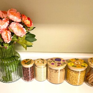 Pressed Flower Pantry Storage Container Kitchen Organization Coffee ...