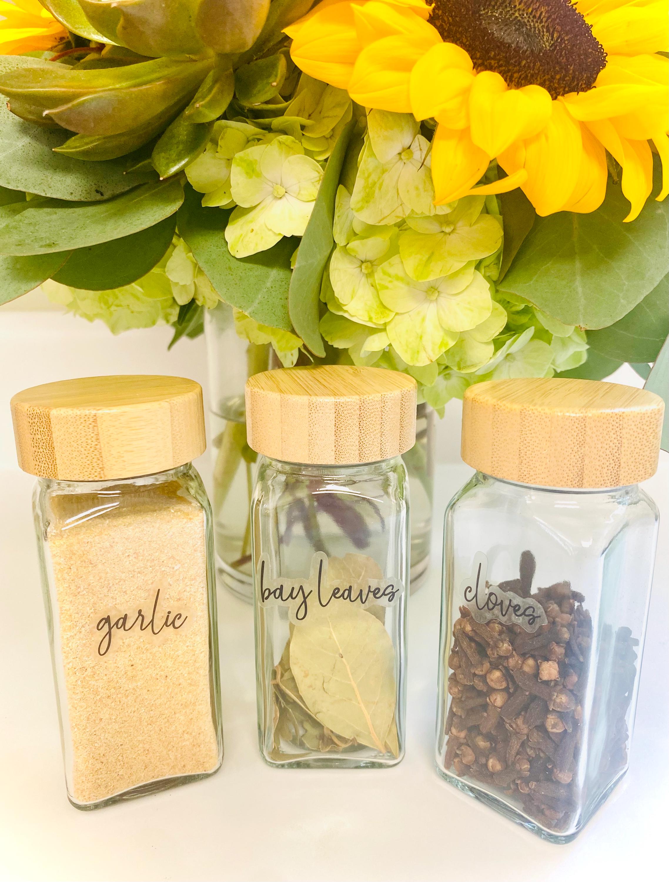 Modern Calligraphy Spice Jar Labels: Kitchen Organization Set - Etsy