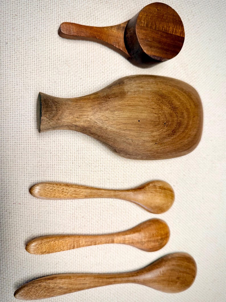 Acacia Wood Kitchen Accessories Wooden Utensil Set Montessori Sensory ...
