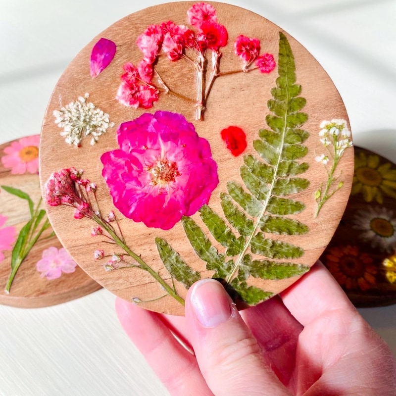 Photo Resin Flowers Wood - Etsy
