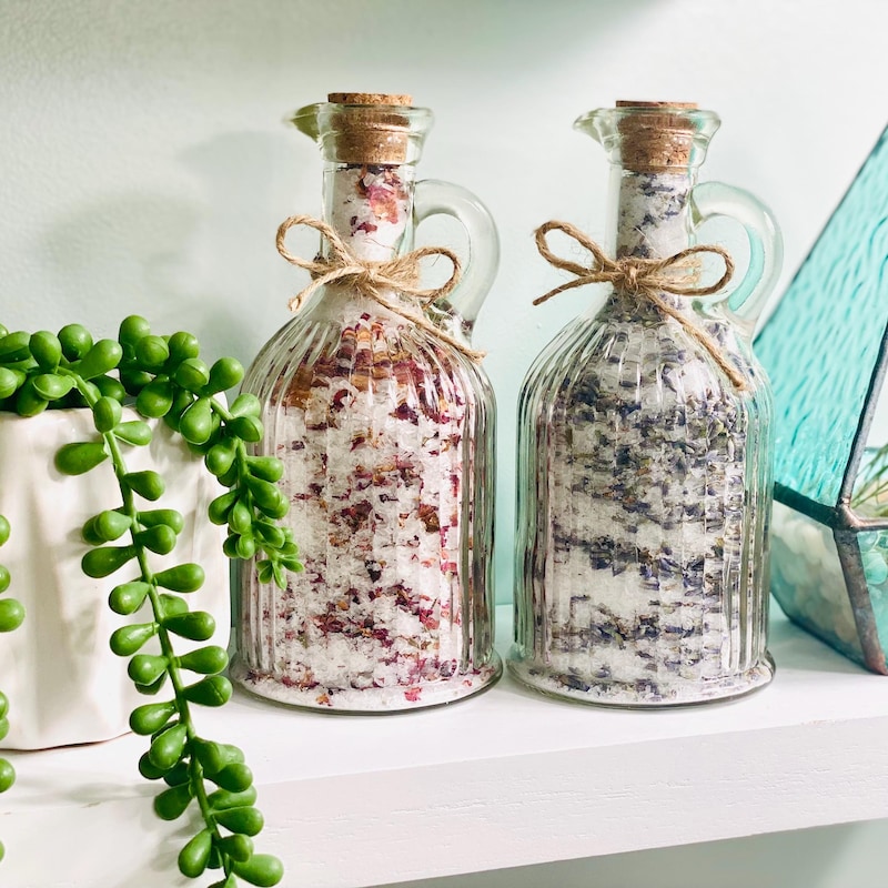 Bath Salt Spa Glass Jar - Etsy