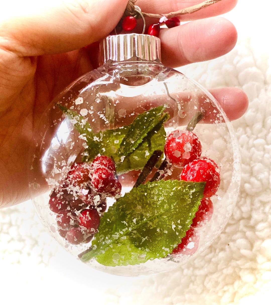 Red Berry Sprig Christmas Ornament Floral Filled Ornament Exchange ...