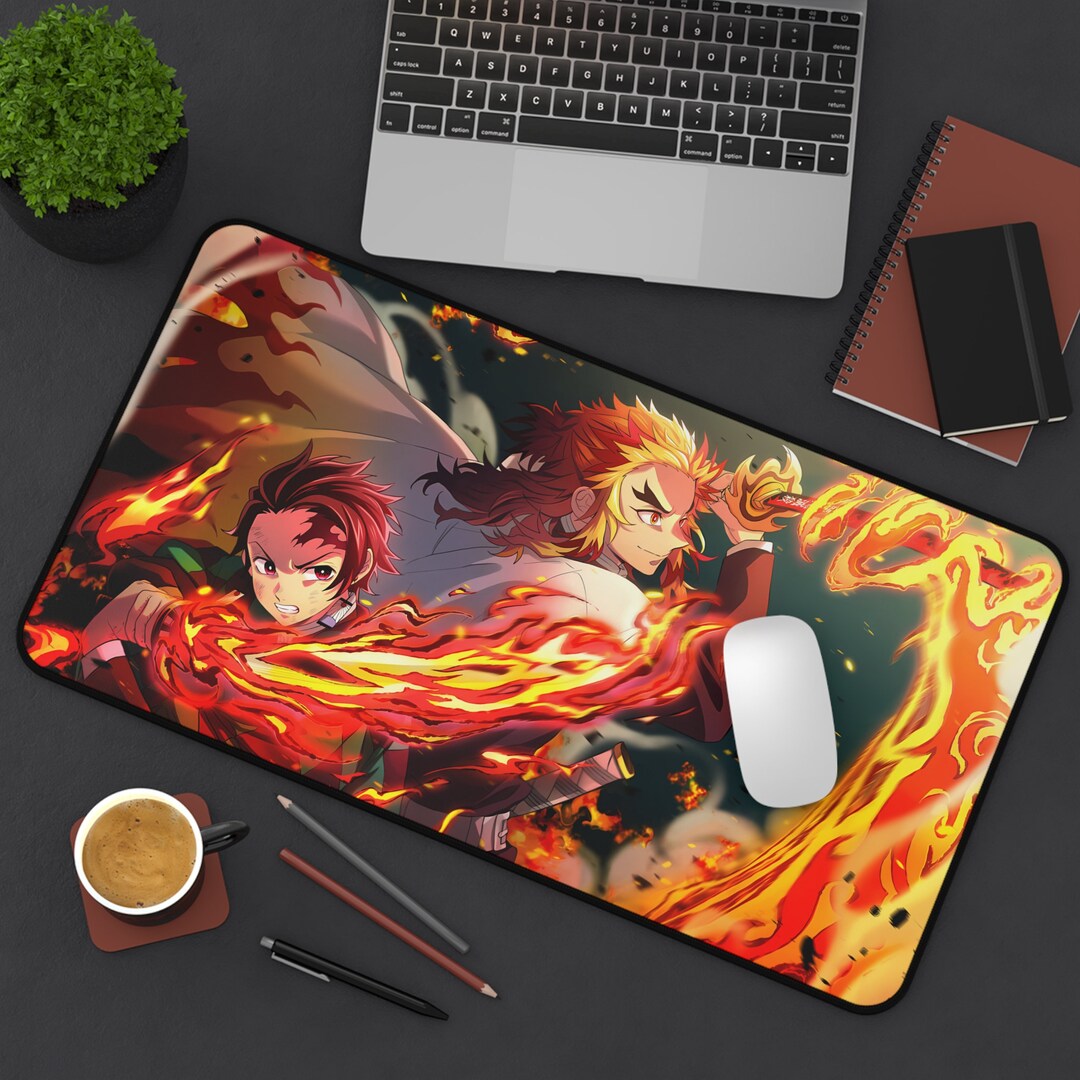 Anime Themed Desk Mat With Demon Slayer Design: Stylish Japanese Anime ...