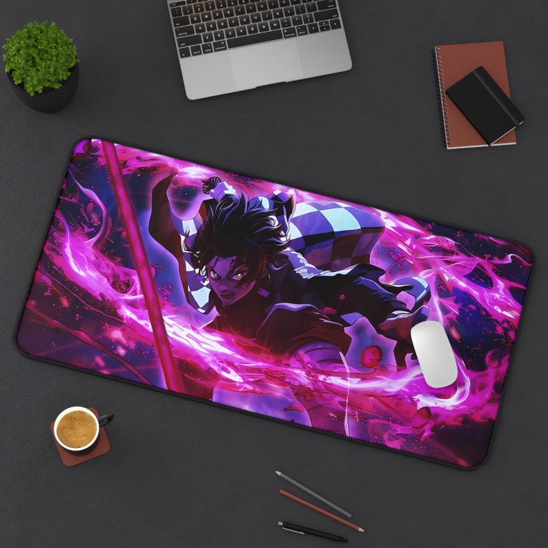 Anime Themed Desk Mat With Demon Slayer Design: Stylish Japanese Anime ...