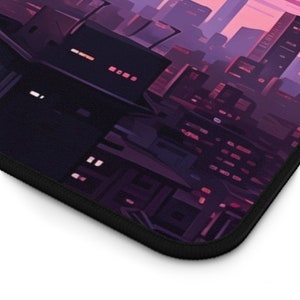 Aesthetic Desk Mat Lofi Cityscape Gaming Pad, Extended Mouse Mat for ...