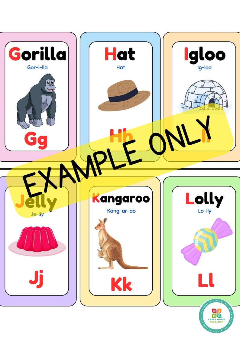 Alphabet Flashcards - Etsy
