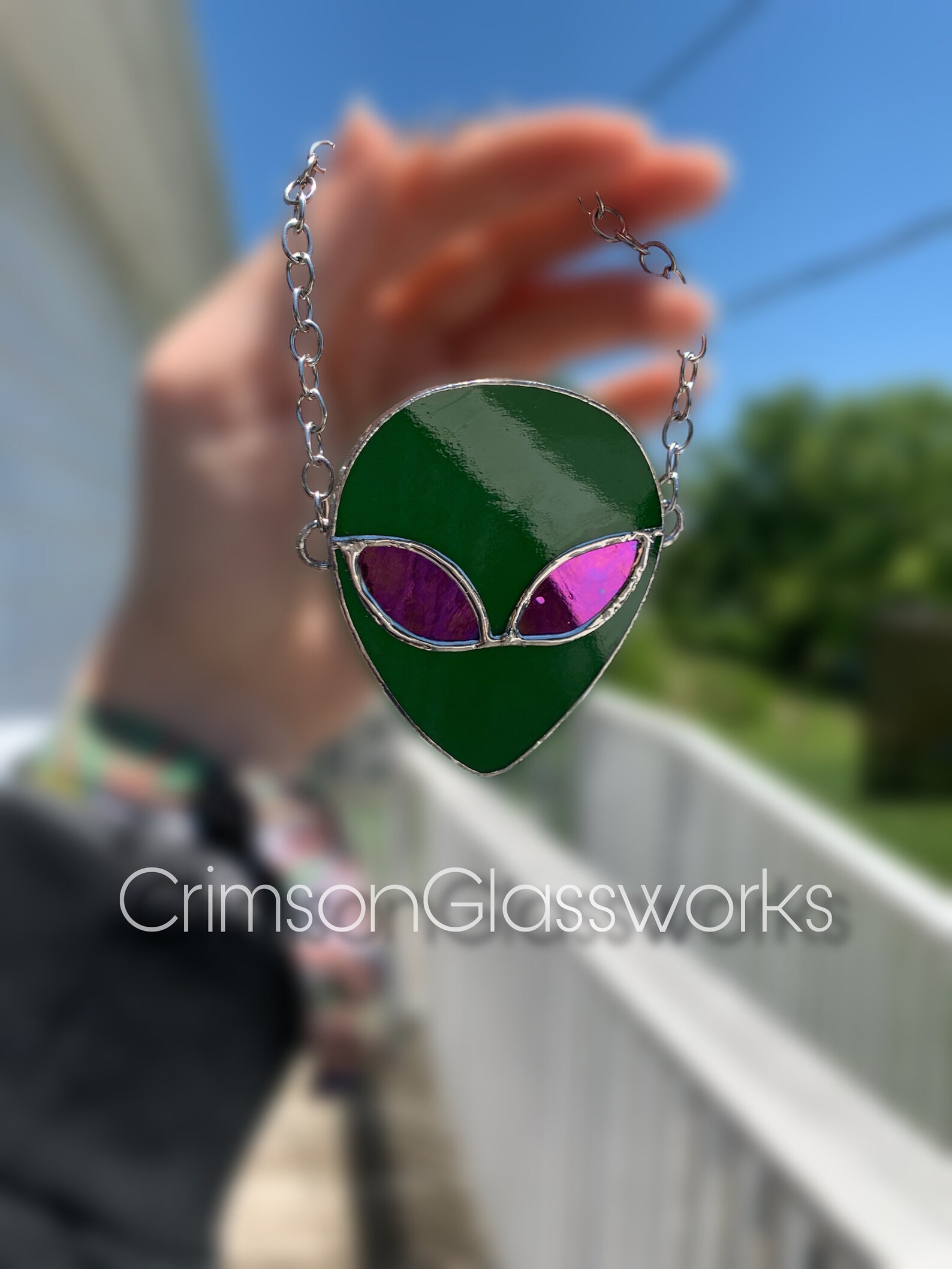 Alien Stained Glass Sun Catcher/wall Hanging - Etsy