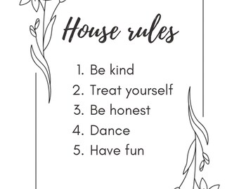 House Rules SVG File Instant Download for Cricut or Silhouette House ...