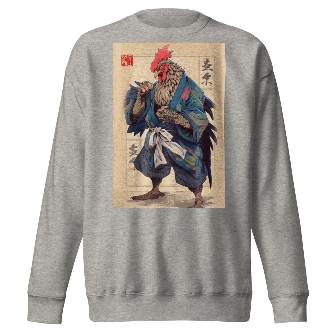 Japanese Traditional Ink Rooster Samurai Art Print Sweatshirtunisex ...