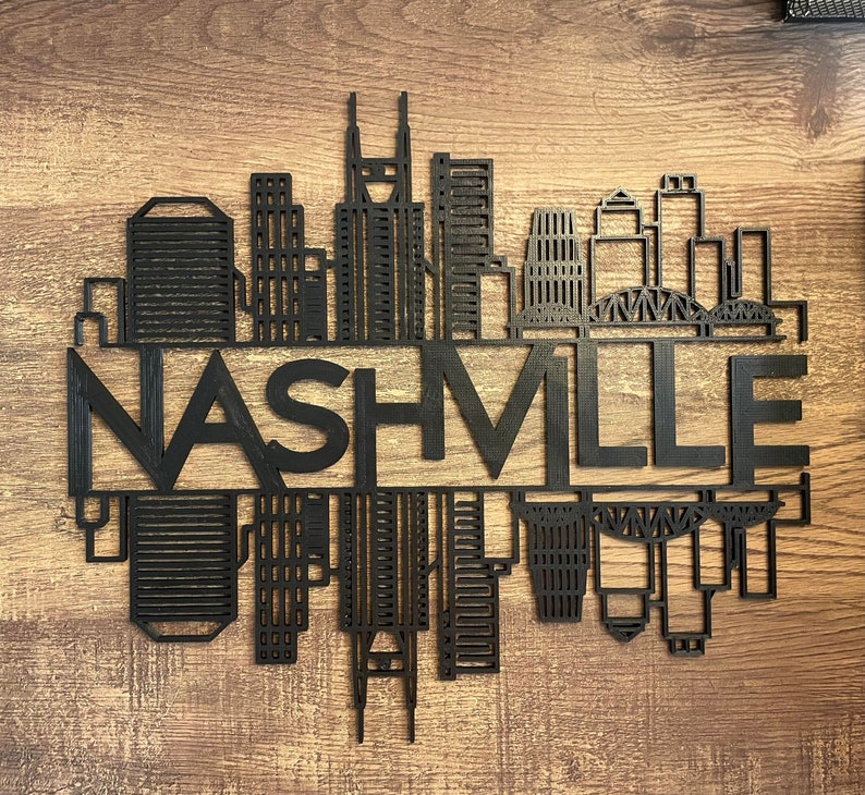 Nashville Skyline Wall Art 3D Printed - Etsy