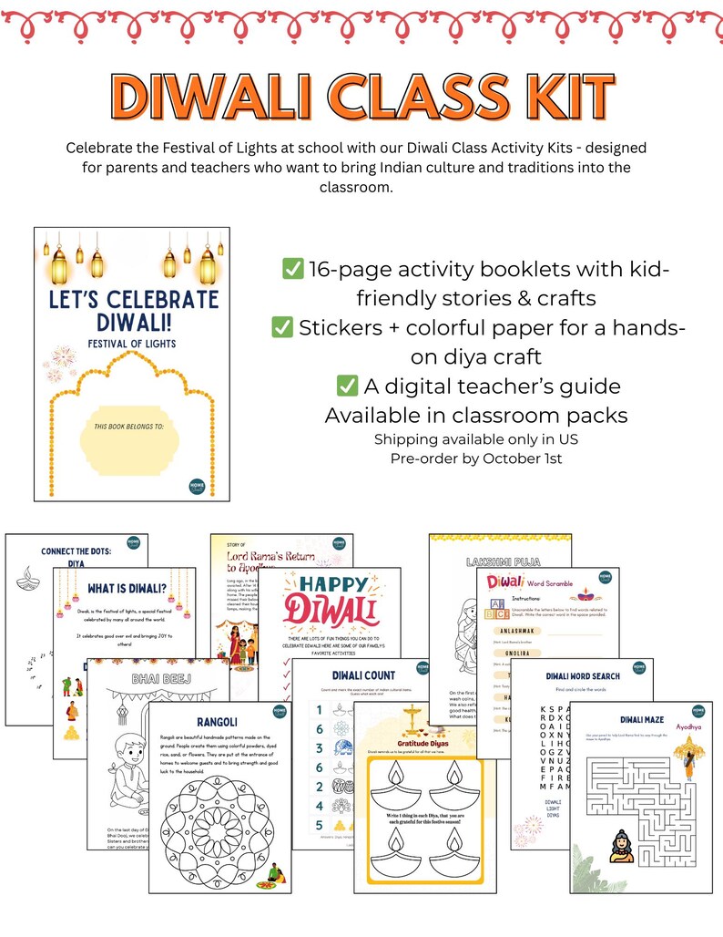Diwali Classroom Activity Kits - Etsy