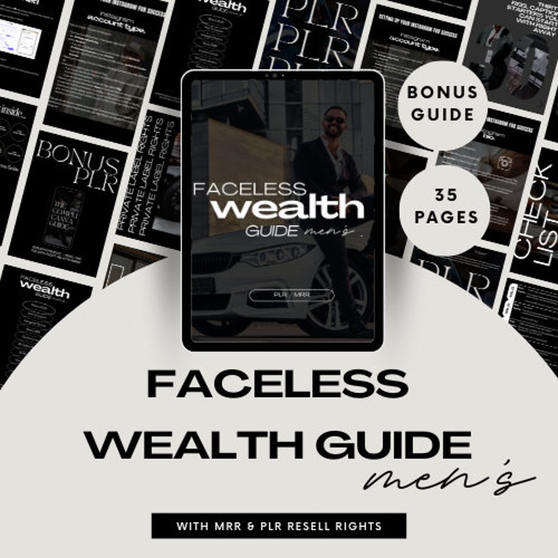 Faceless Wealth Guide Men's Edition Instagram Digital Marketing Guide With Master Resell Rights ...