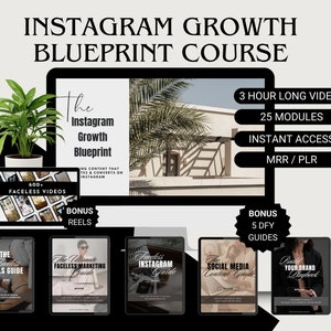 Instagram Growth Blueprint Course Master Resell Rights & Private Label Rights Faceless Digital ...