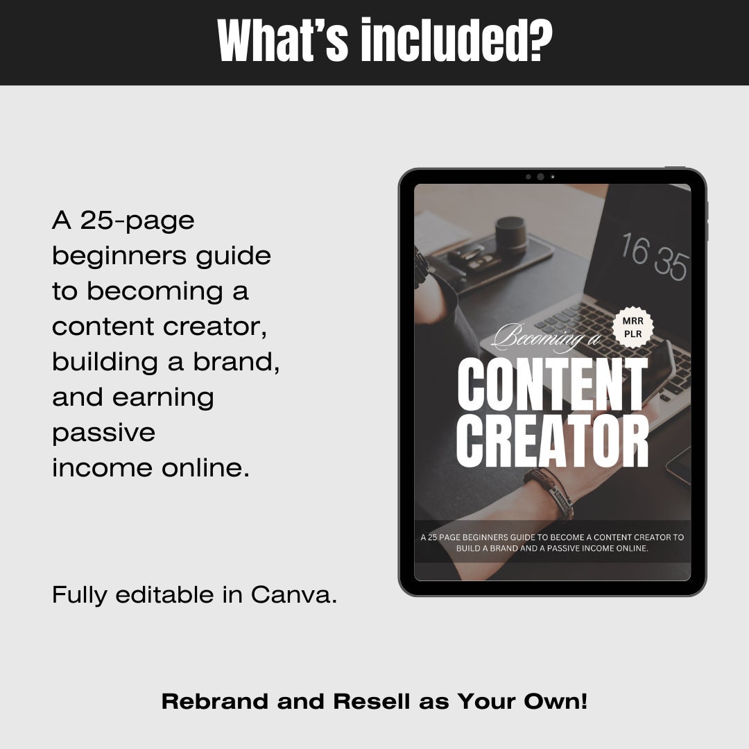Becoming a Content Creator Done for You Guide With Master Resell Rights ...
