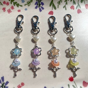 Pearly Blossom Matching Keychains | Friendship Keychains | Colorful ...