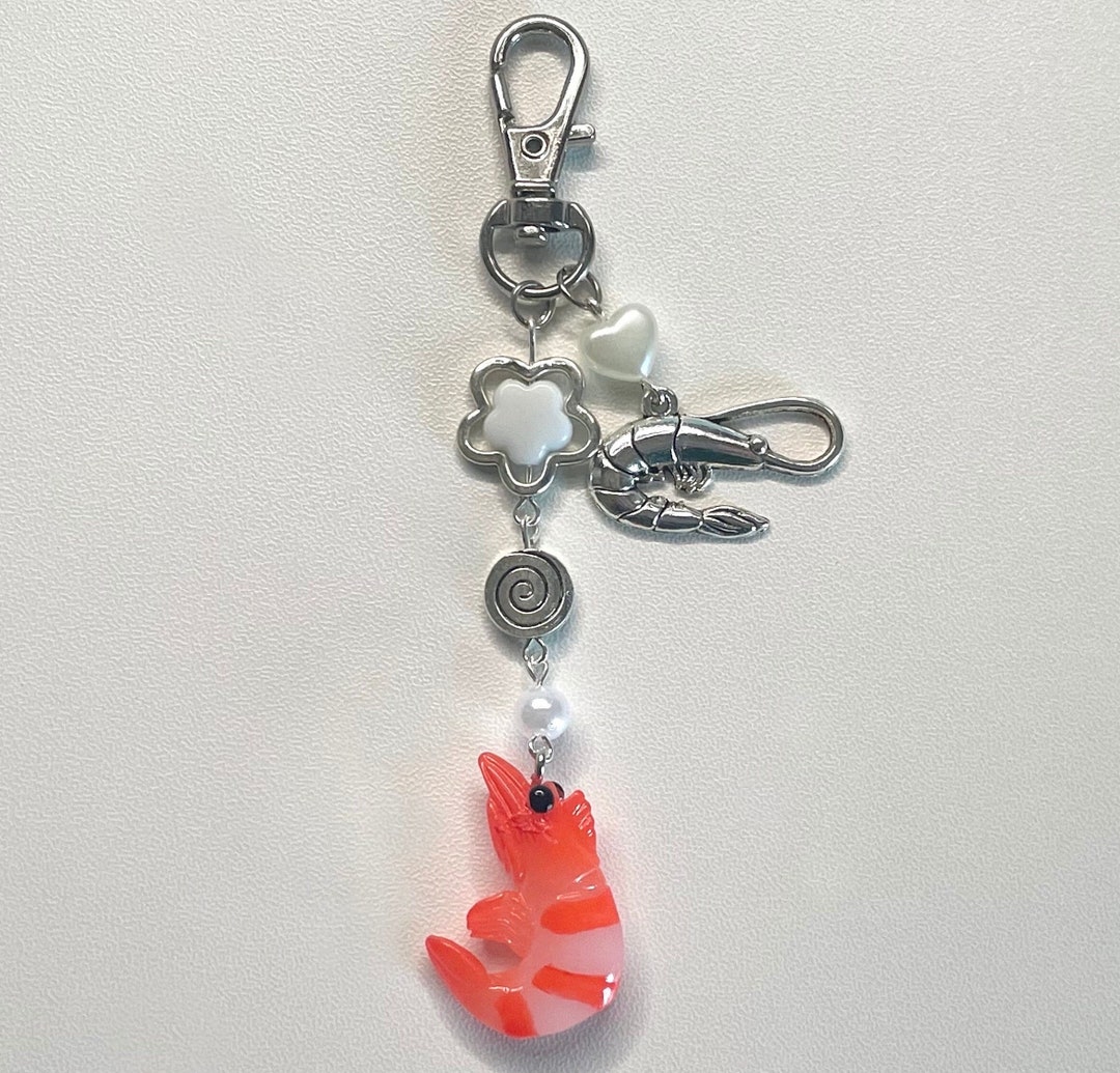 Shrimp Keychain | Ocean Keychain | Crustacean | Funky Keychain | Sea ...