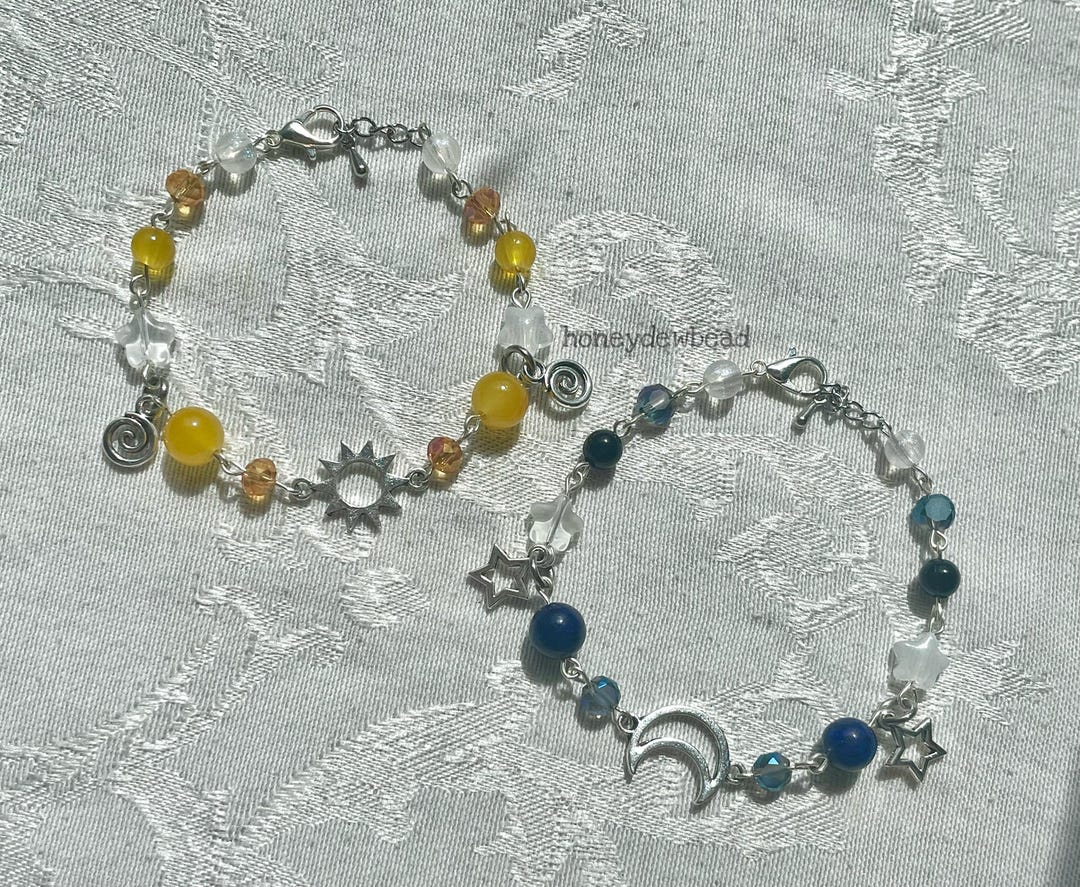 Matching Sun and Moon Friendship Bracelets: Celestial Jewelry - Etsy