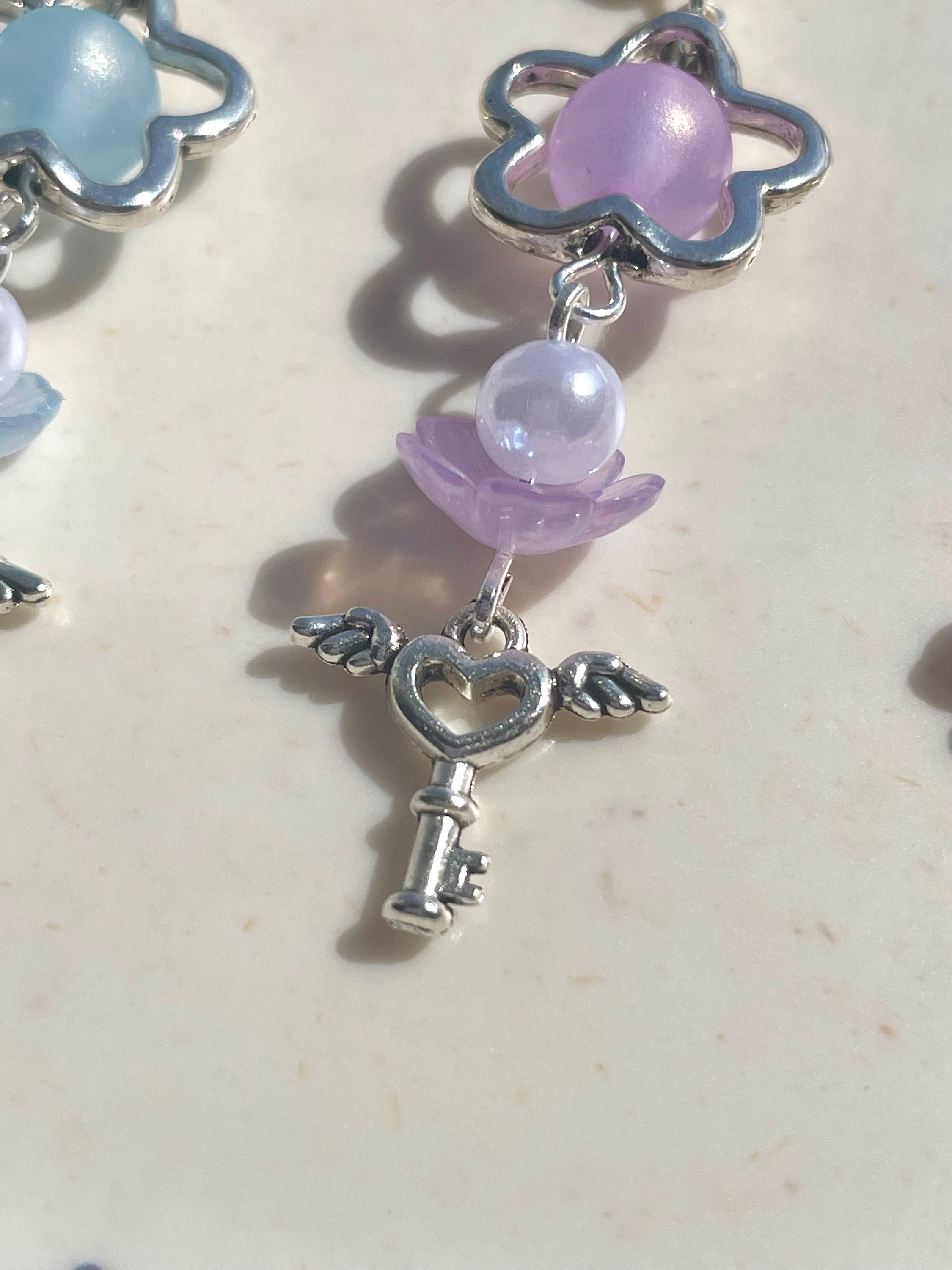 Pearly Blossom Matching Keychains Friendship Keychains Colorful ...